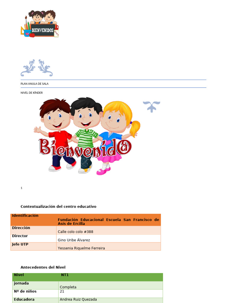 Plan Anual Del Nivel de Kinder 2025 | PDF | Educación de la primera ...