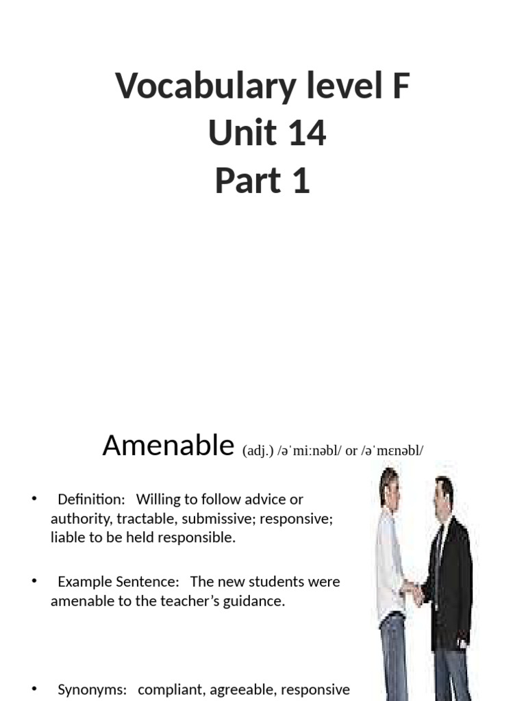 Vocabulary Level F Unit 14 Part 1 | PDF