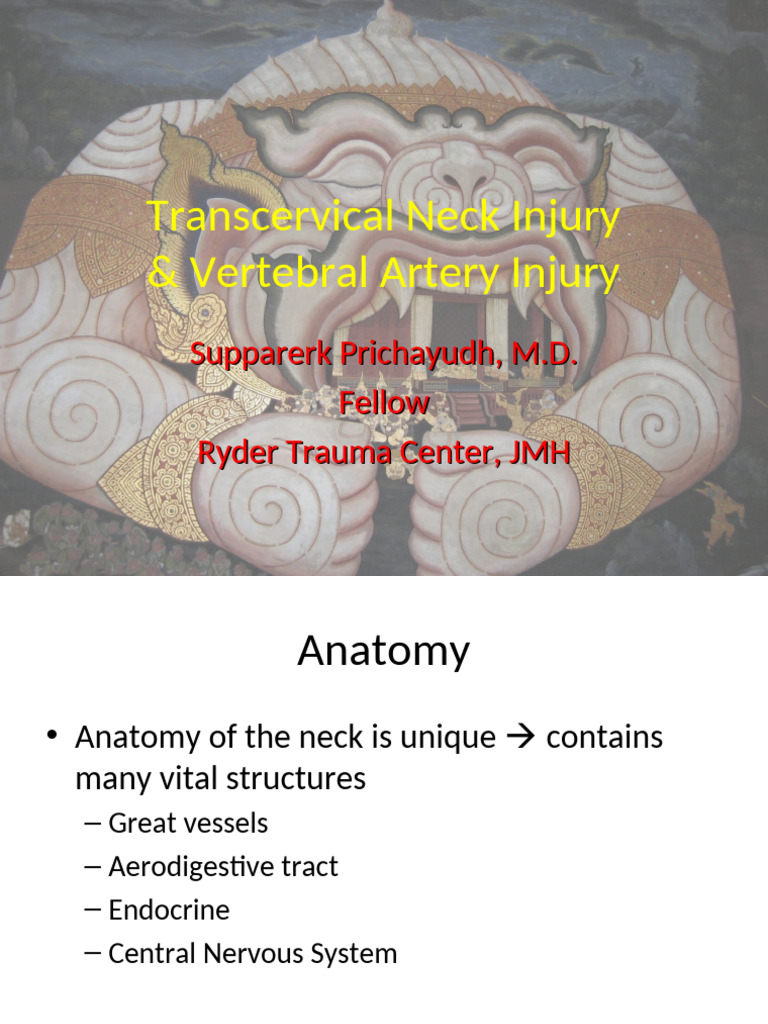 RTC Penetrating Neck Injury | PDF | Neck | Clinical Medicine