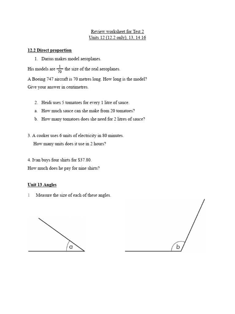 Grade 6 - Review Worksheet For Test 2-2 | PDF