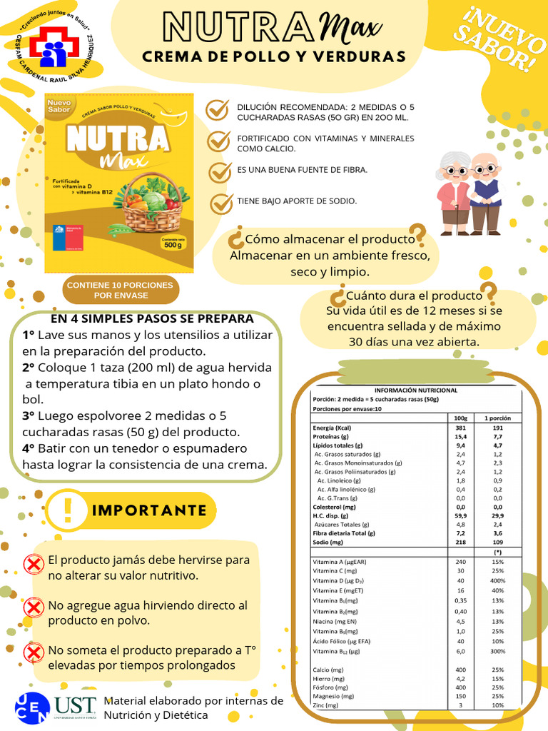 Crema de Pollo y Verduras Nutramax | PDF