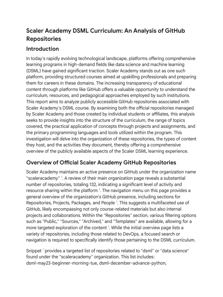 Scaler DSML GitHub Search | PDF | Machine Learning | Data Science