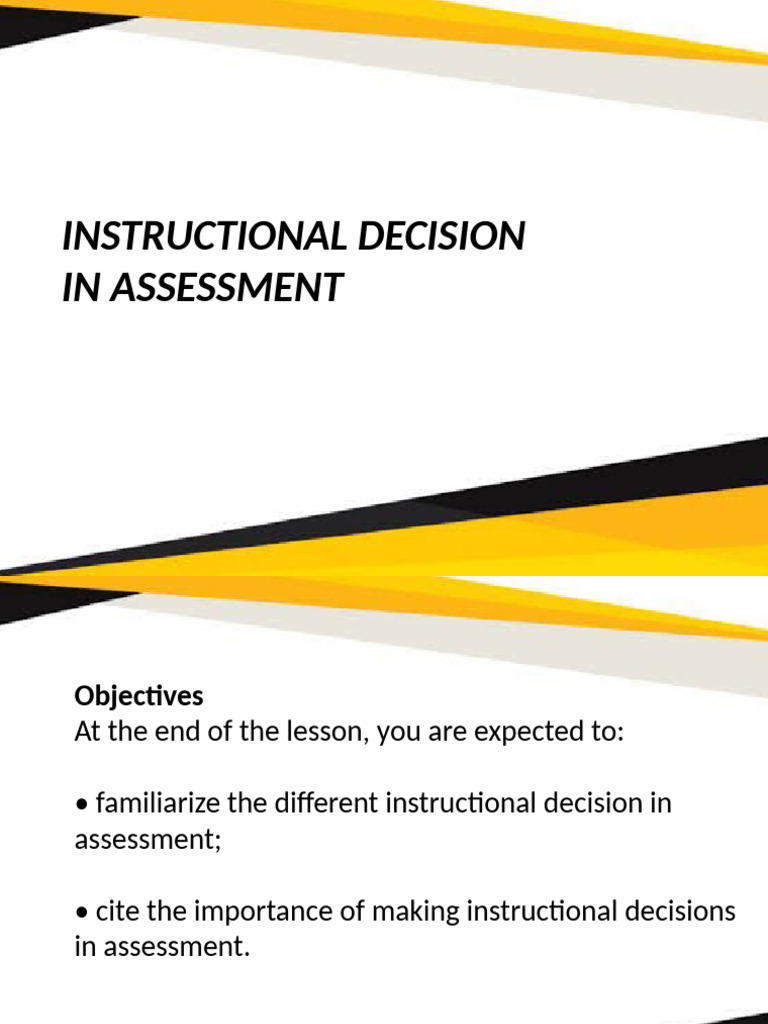 Instructional Decisions in Assessment | PDF