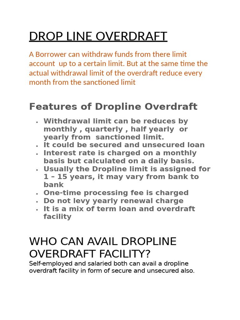 dropline overdraft | PDF