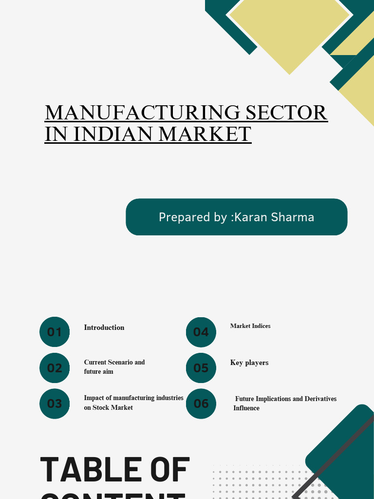 Manufacturing Sector in Indian Market | PDF | Economies | Market ...
