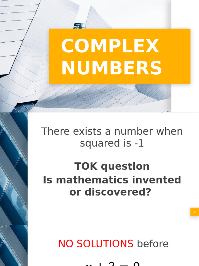 Introduction To Complex Numbers | PDF | Complex Number | Numbers