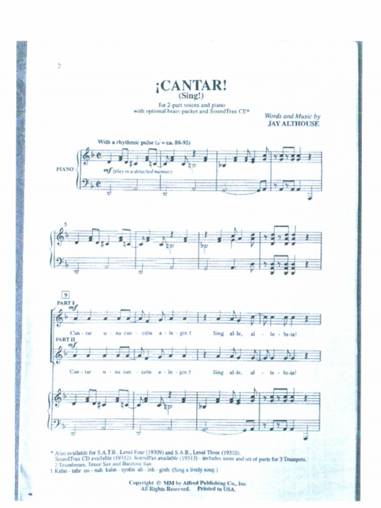 Cantar Jay Althouse | PDF