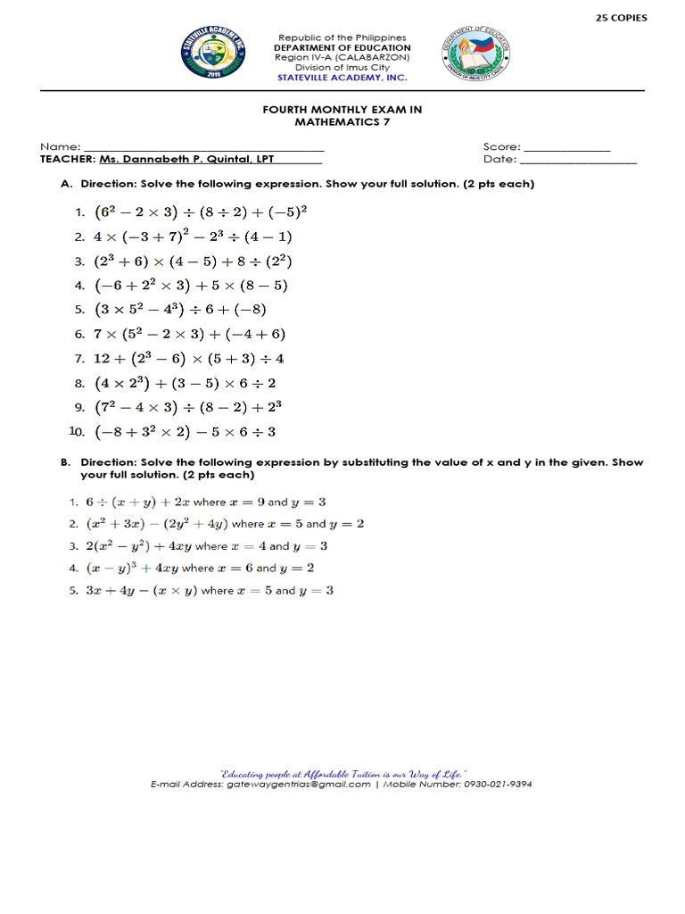 Math 7 | PDF