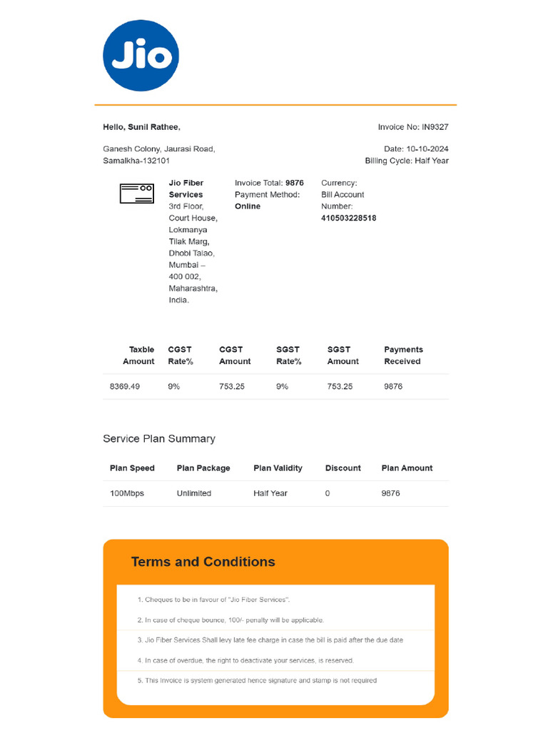 Internet Invoice Form | PDF