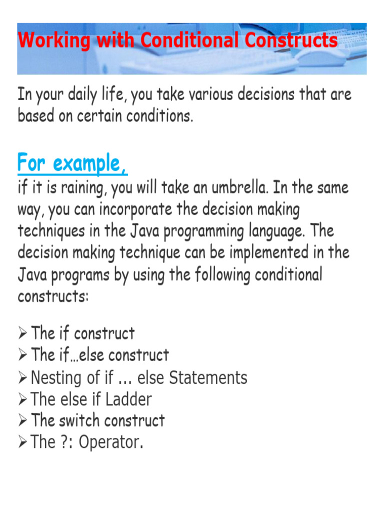 Decision Making - Branching - Looping | PDF | Control Flow | Java ...
