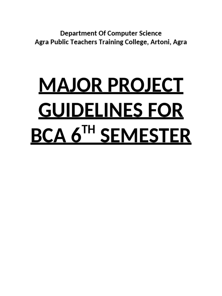 BCA Project Guidelines for Students | PDF | Software | Computer Science
