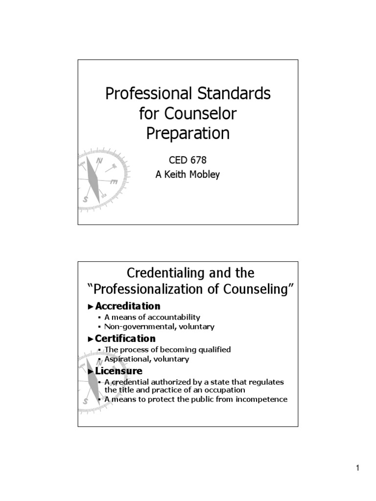 Counselor Preparation Standards Overview | PDF | School Counselor ...