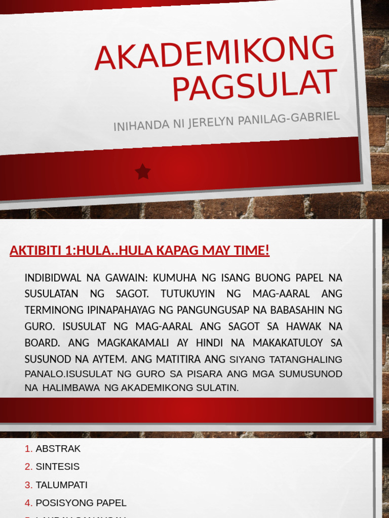AKADEMIKONG PAGSULAT Part 5 | PDF