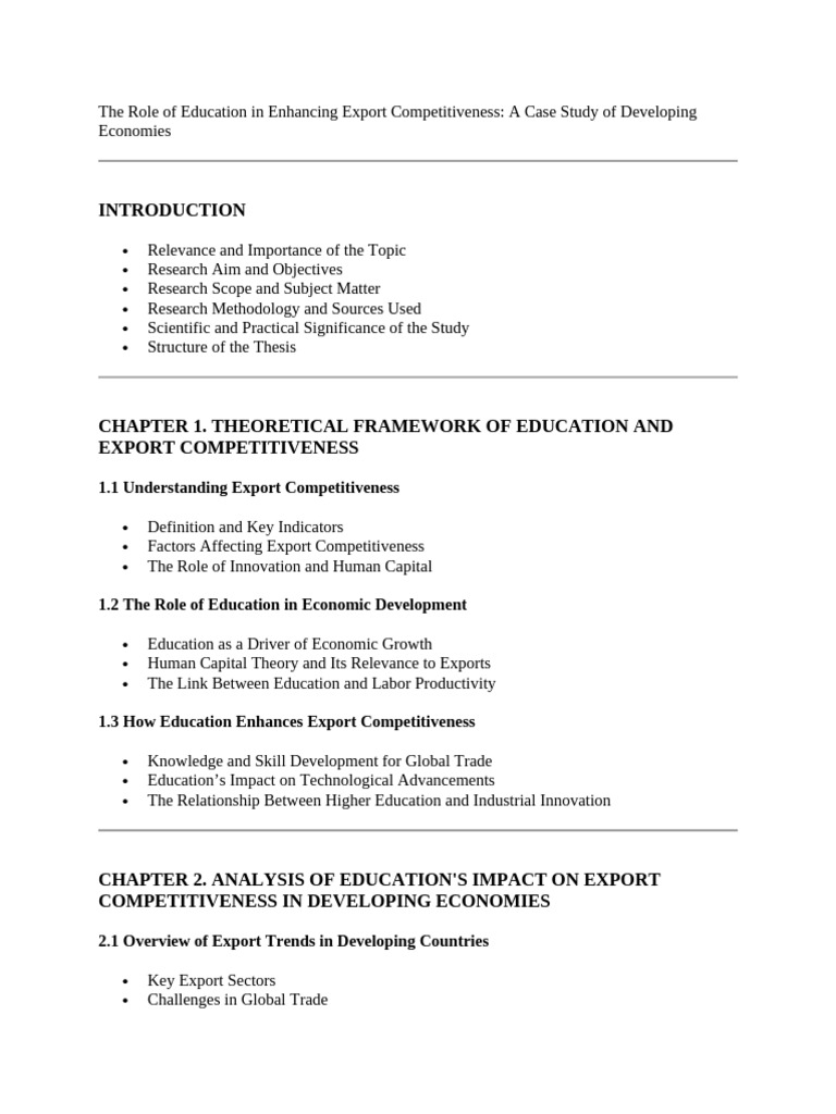 Education's Impact on Export Competitiveness | PDF | Human Capital ...