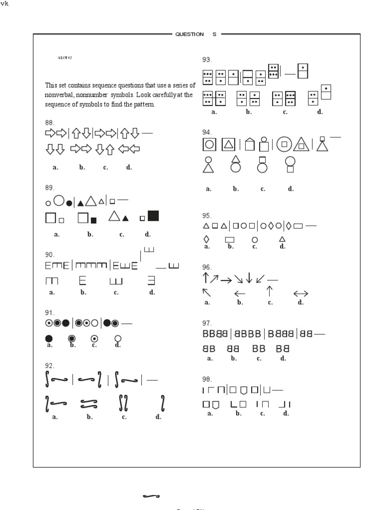 Nonverbal Symbol Sequence Patterns | PDF