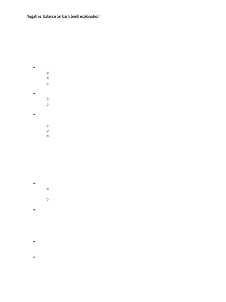 Negative Cash Balance | PDF | Debits And Credits | Corporations