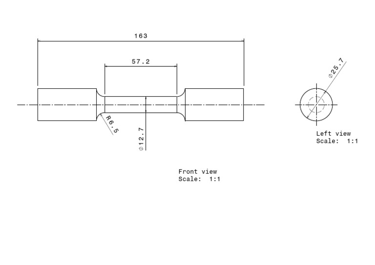 Tensile Test Sample Drawing | PDF