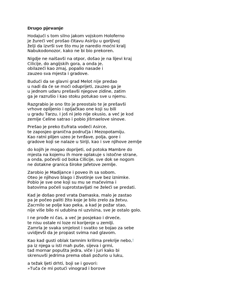 Drugo Pjevanje | PDF