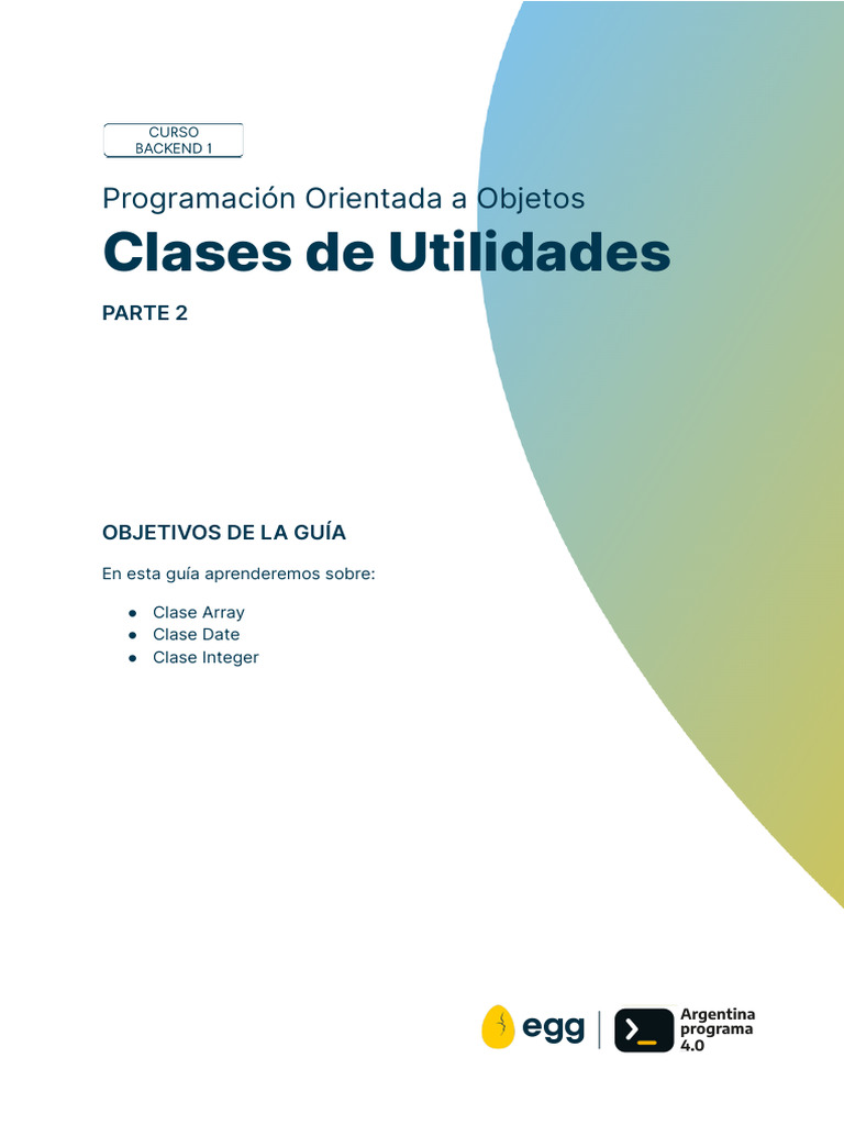 03 - Programación Orientada A Objetos P3. Clases de Utilidades | PDF | Java (lenguaje de ...