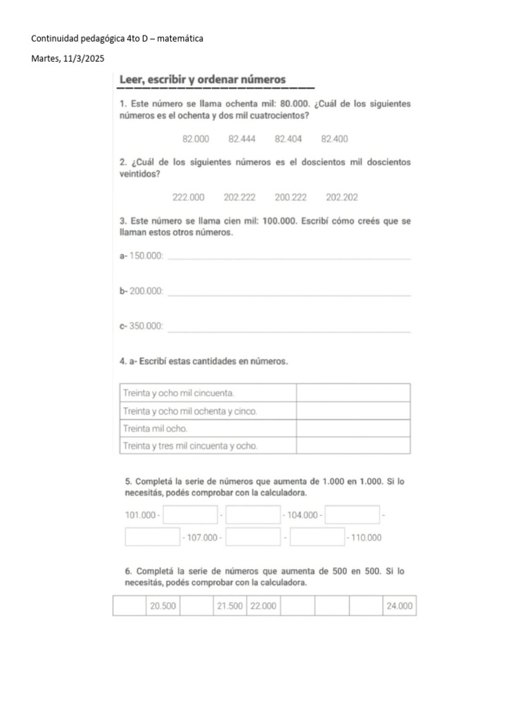 Continuidad Pedagogica 4to D | PDF