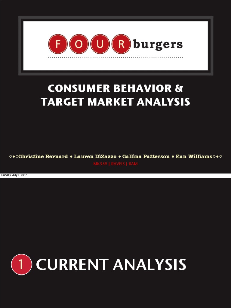 Consumer Behavior & Target Market Analysis: Four Burgers | PDF | Fast ...