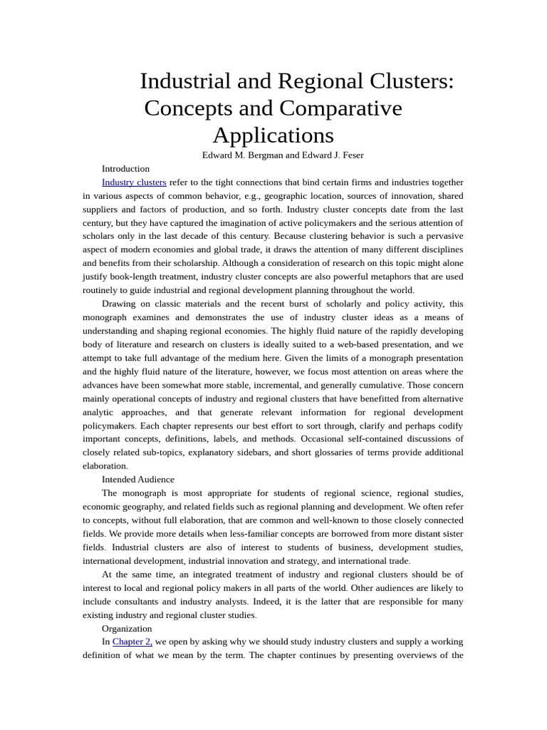Industrial Cluster Concept Pdf Innovation Supply Chain 2788