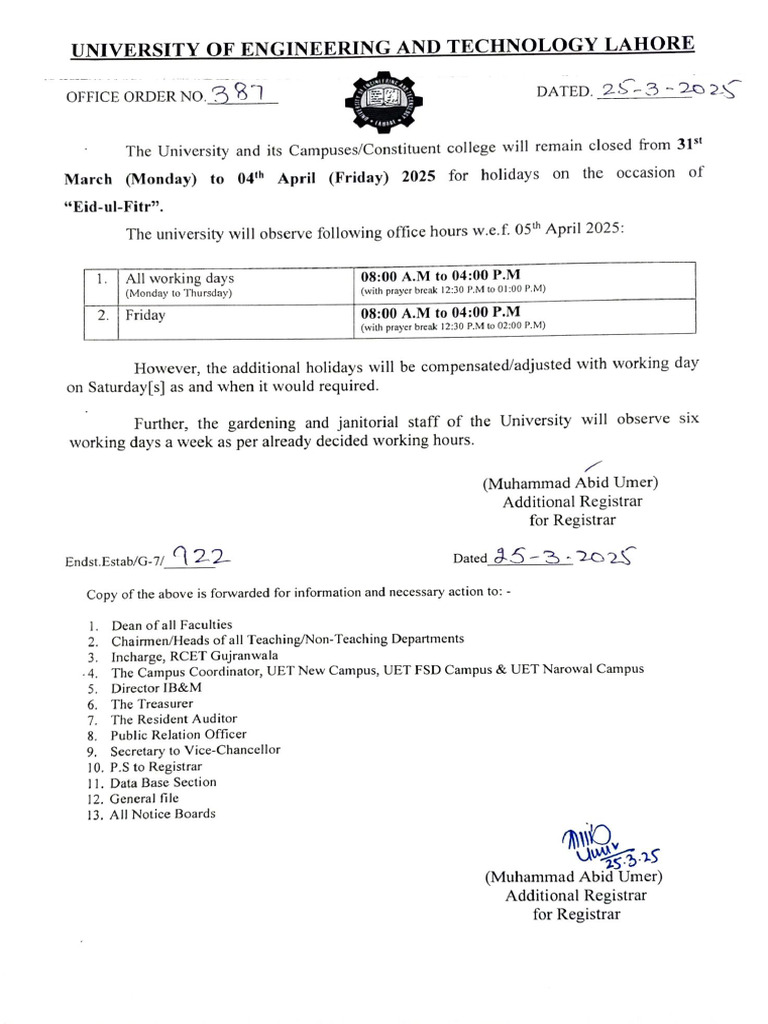 Eid Ul Fitr Holiday | PDF