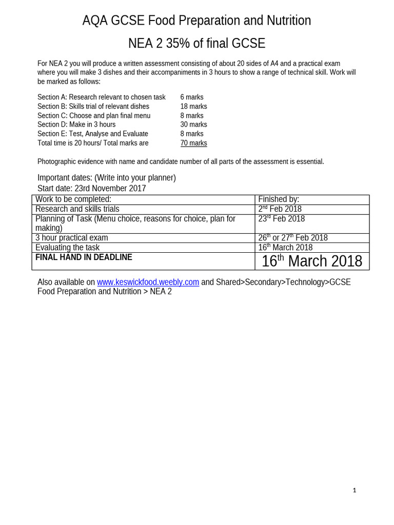 NEA 2 Food Preparation Guidelines | PDF | Cooking | Soup