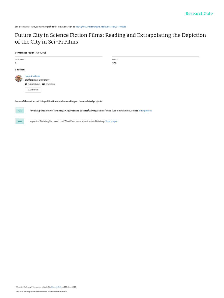 Depictionofthe Cityin Sci Fi | PDF | Dystopia | Utopia