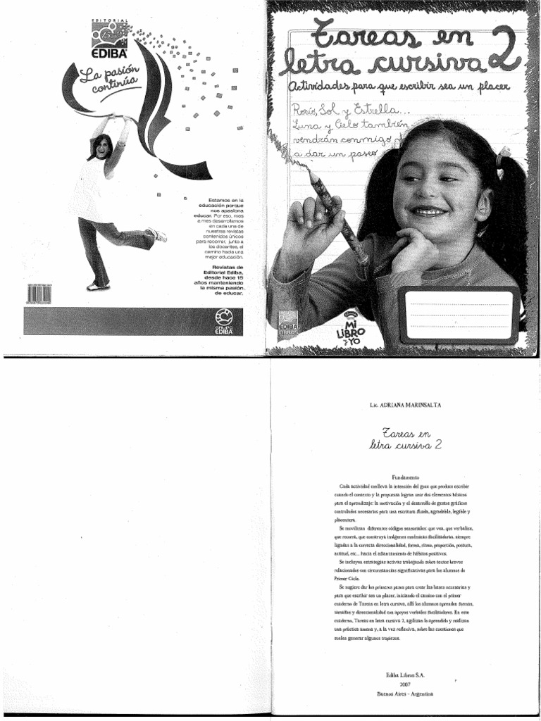 Tareas en Letra Cursiva 2 | PDF