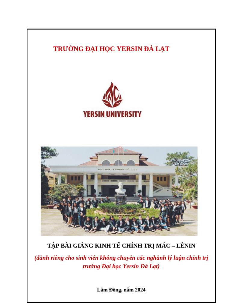 TẬP BÀI GIẢNG KTCTML | PDF