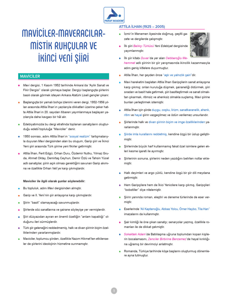 Ayt Edebiyat Ders 54 | PDF