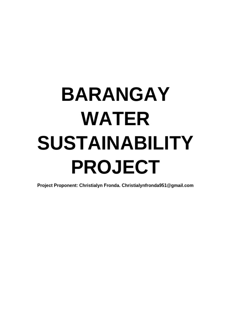 Barangay Caybunga Water Sustainability Project | PDF