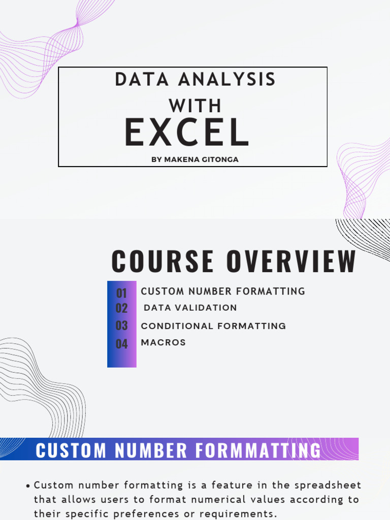 Data Analysis With Excel Module 2 (2.1-2.3) | PDF | Microsoft Excel ...