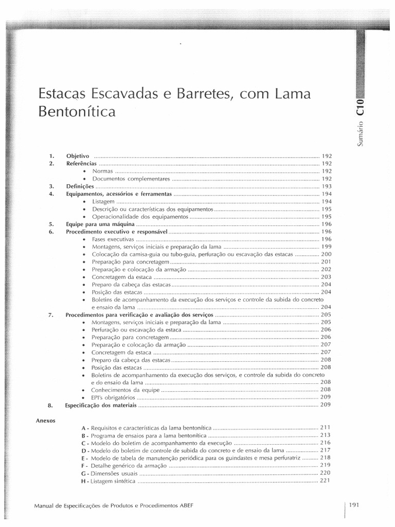 C10 - Estaca Escavada | PDF