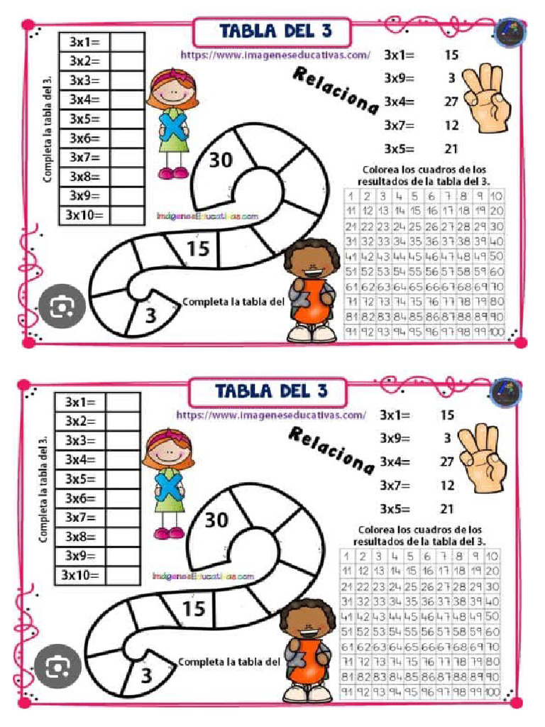 Tabla Del 3 | PDF