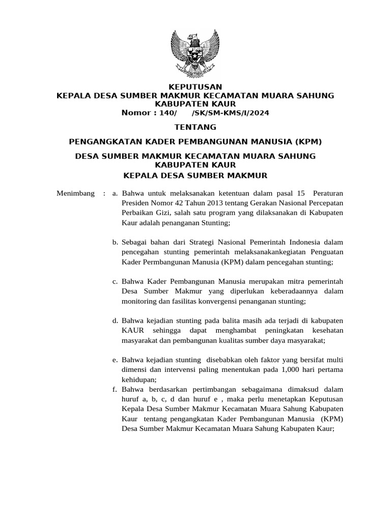 SK KPM Tahun 2024 | PDF