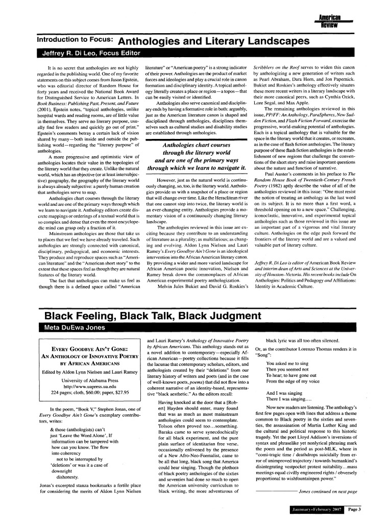 Black Feeling Black Talk American Book R | PDF | Poetry | Anthologies