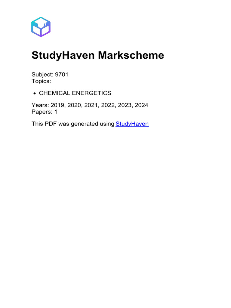 Energetics p1 Ms | PDF