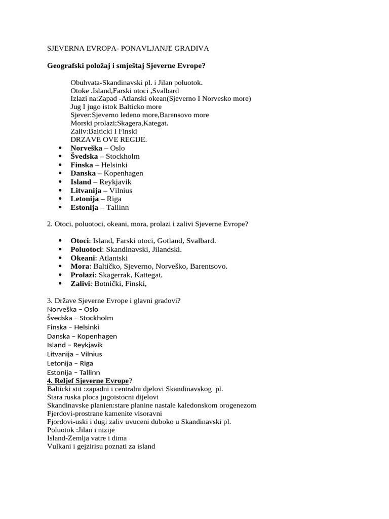 Sjeverna Evropa | PDF