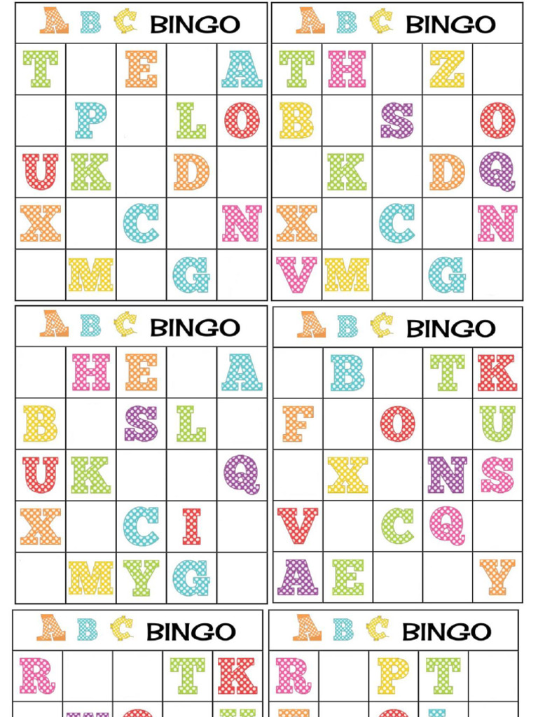 Bingo Letras Do Alfabeto | PDF