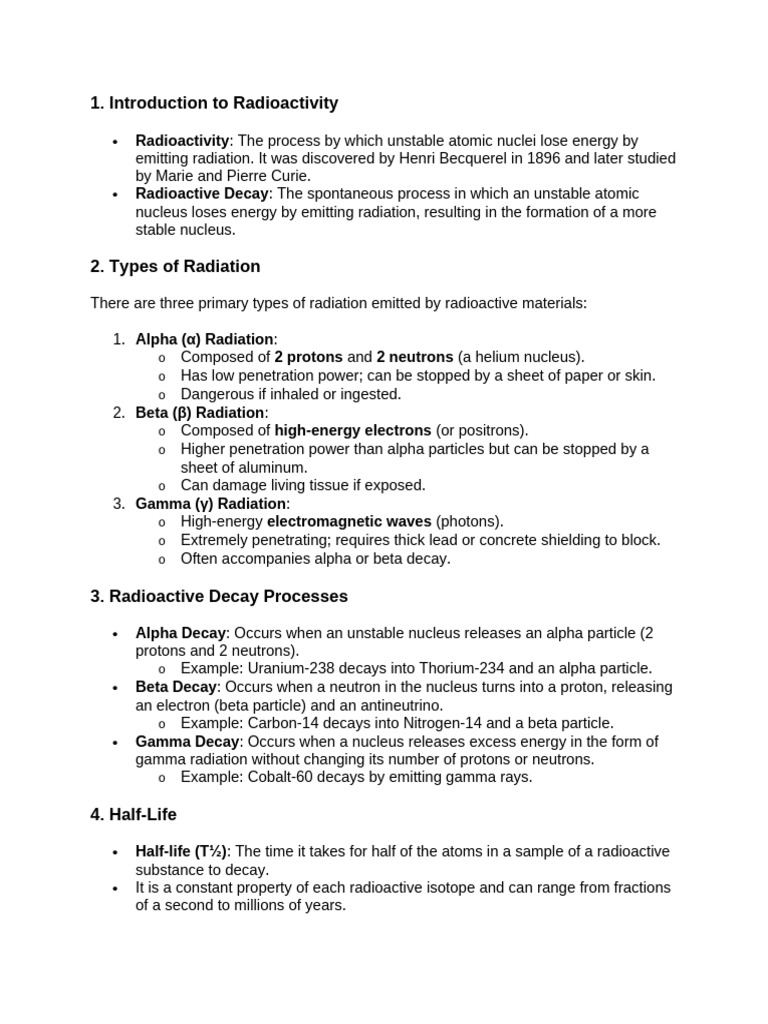 Notes On Physics Radioactivity | PDF | Radioactive Decay | Neutron