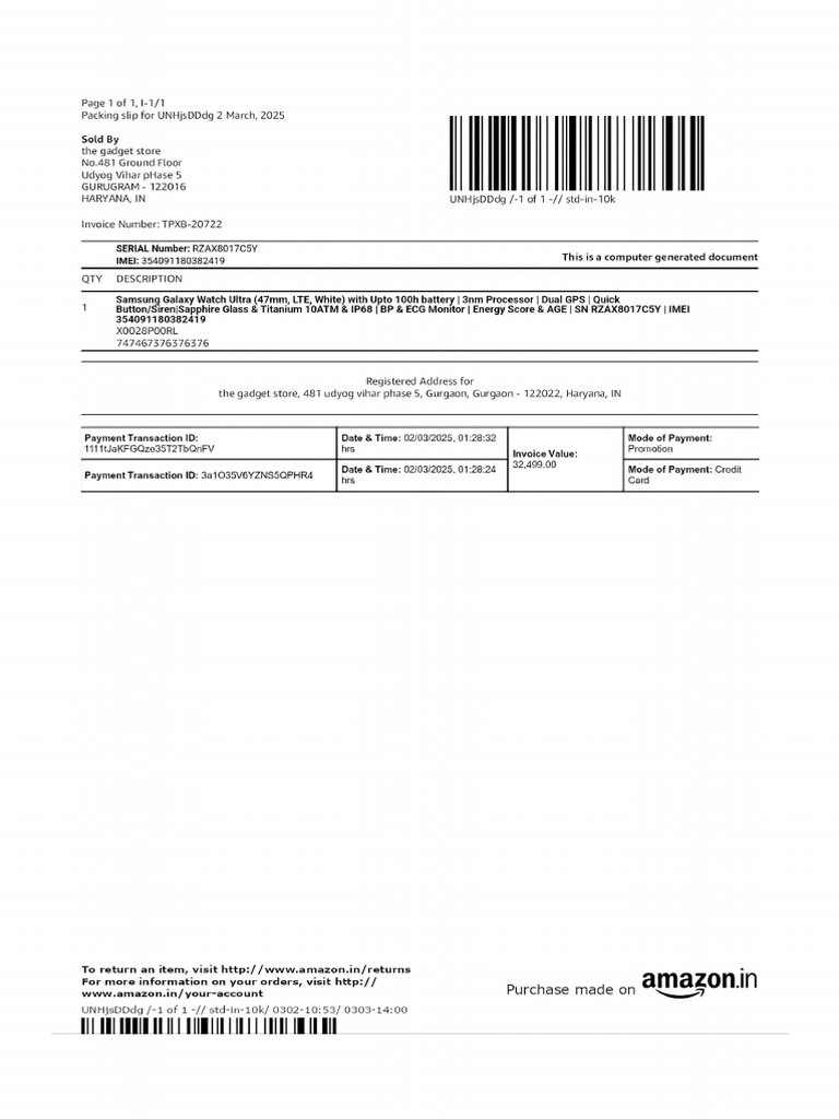 Warranty - Pslip | PDF