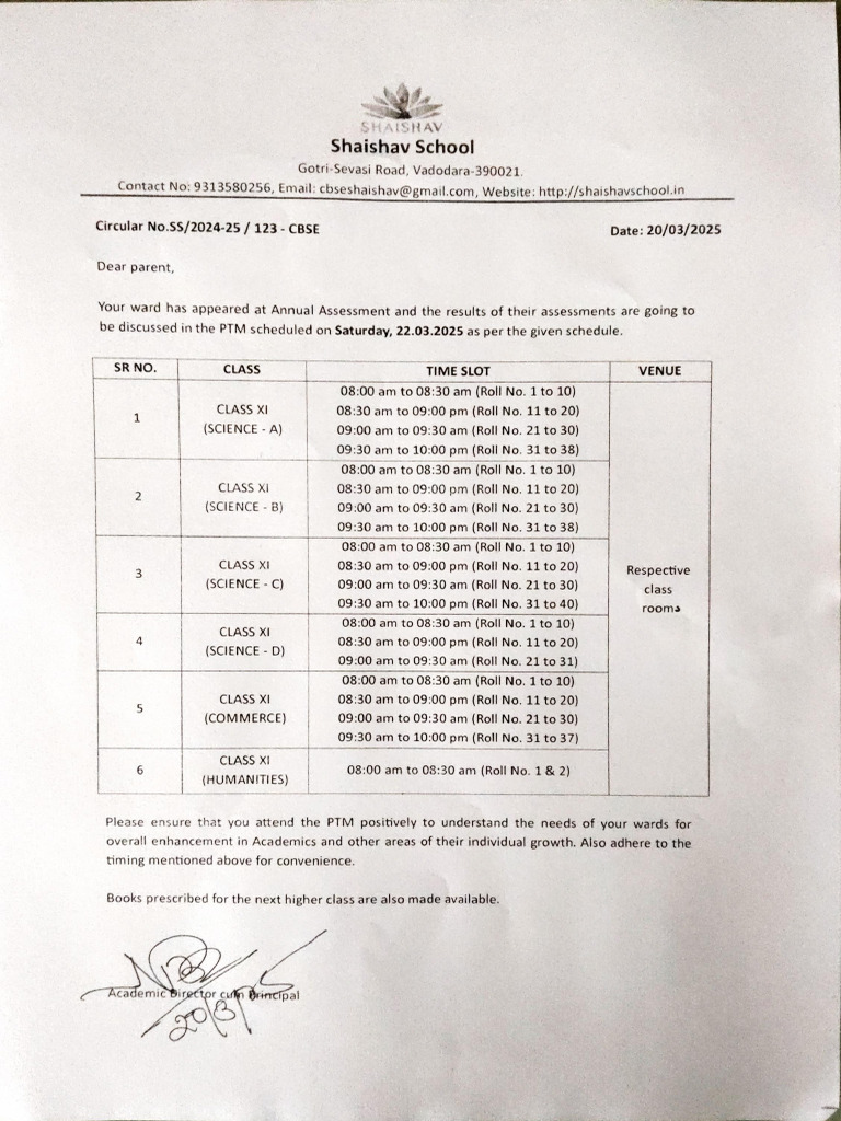 PTM Class XI Annual | PDF