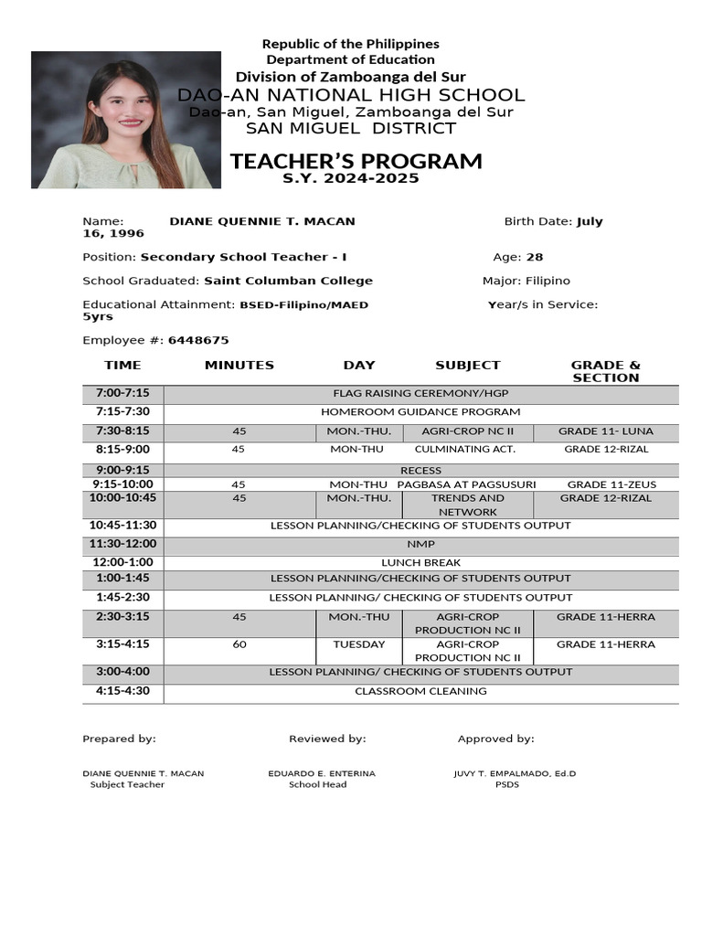 DIANE Class-Program - 24-25 | PDF | Behavior Modification | Educational ...