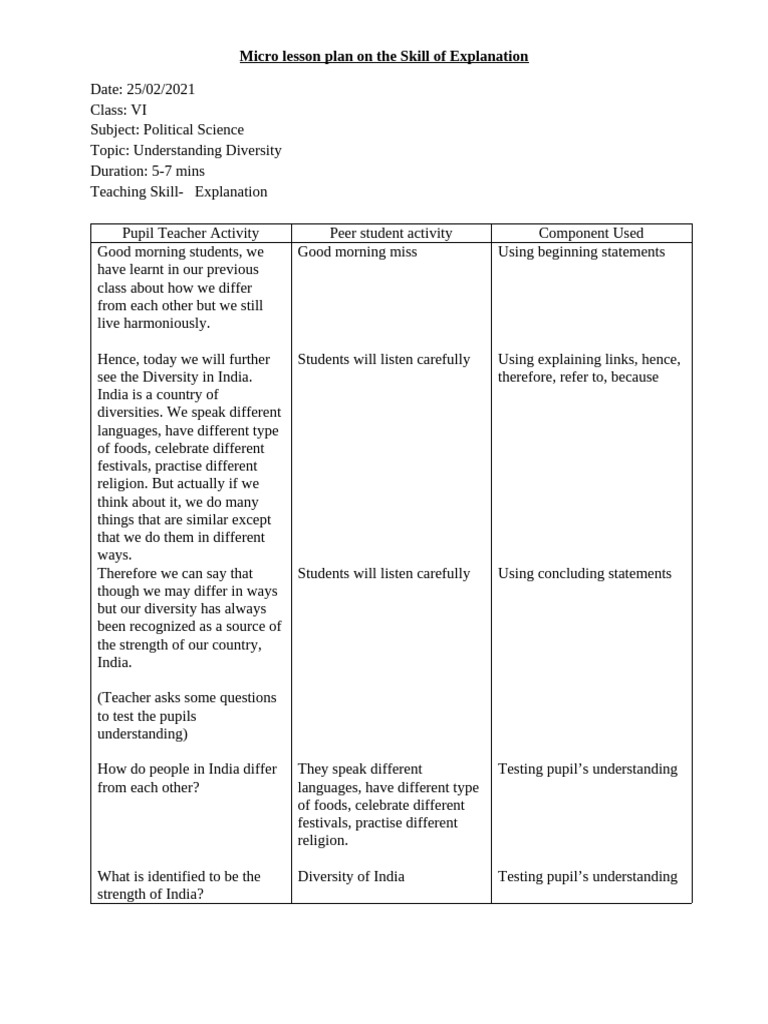 Skill of Explanation | PDF