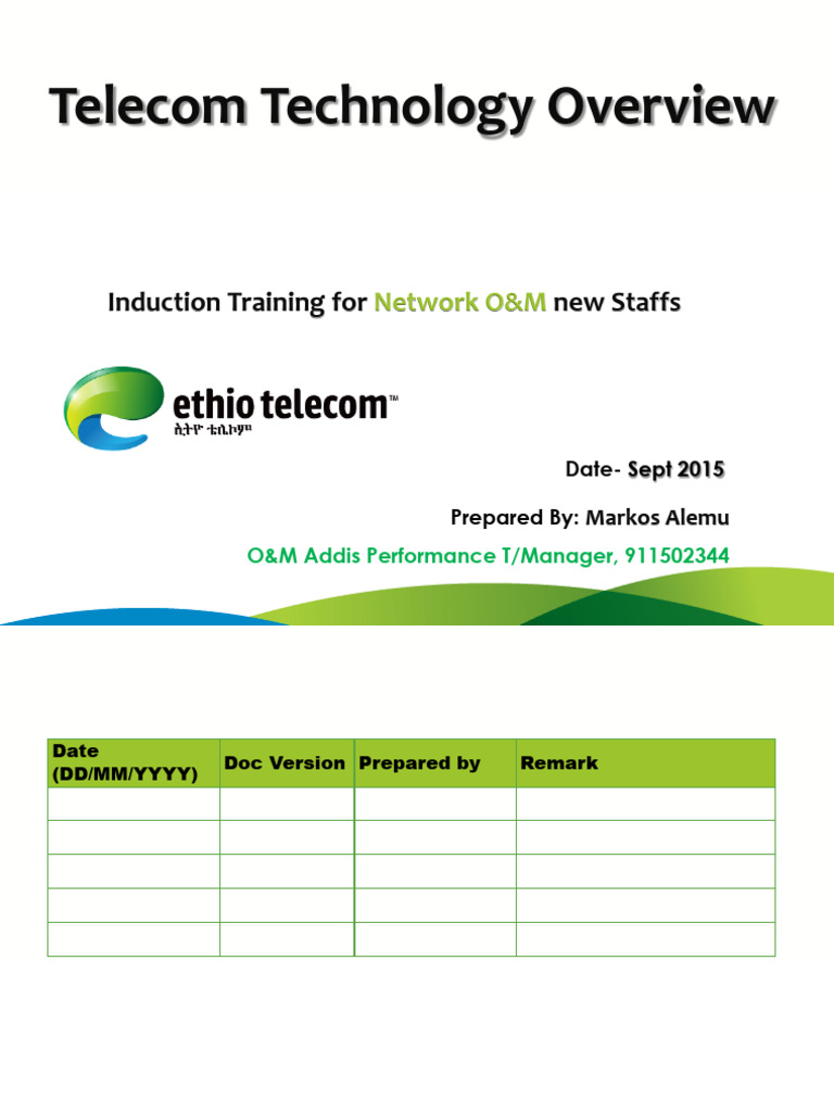 Telecom O&M Induction Training Overview | PDF | Wavelength Division ...