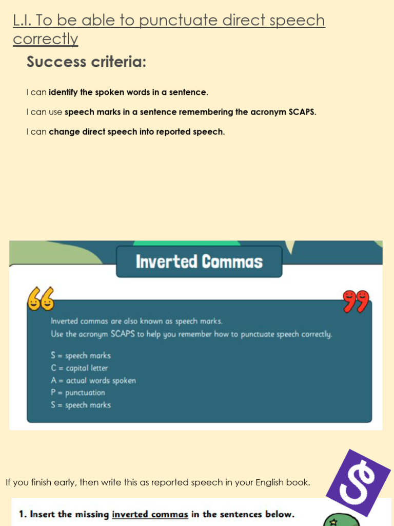 Learner's Copy - Punctuate Speech | PDF