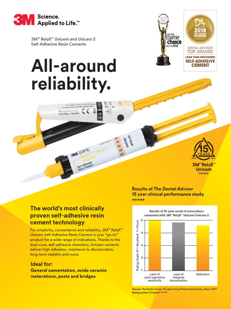 RelyX Unicem Sell Sheet 70 2013 0388 3 PDF | PDF | Materials ...