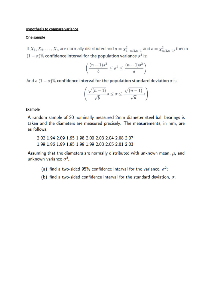 CI of Variance | PDF